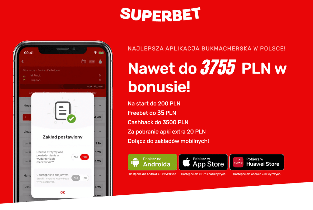 Superbet aplikacja mobilna - pobierz na Android lub iOS