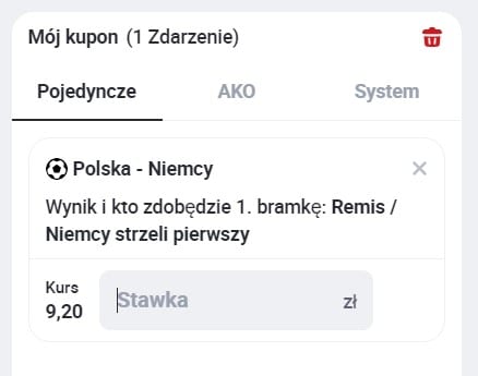 Polska - Niemcy. Gramy kupon z kursem 9.20 [ Nasze Typy ]